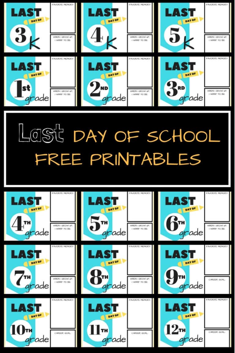 FREE Last Day of School Printables - Simply September