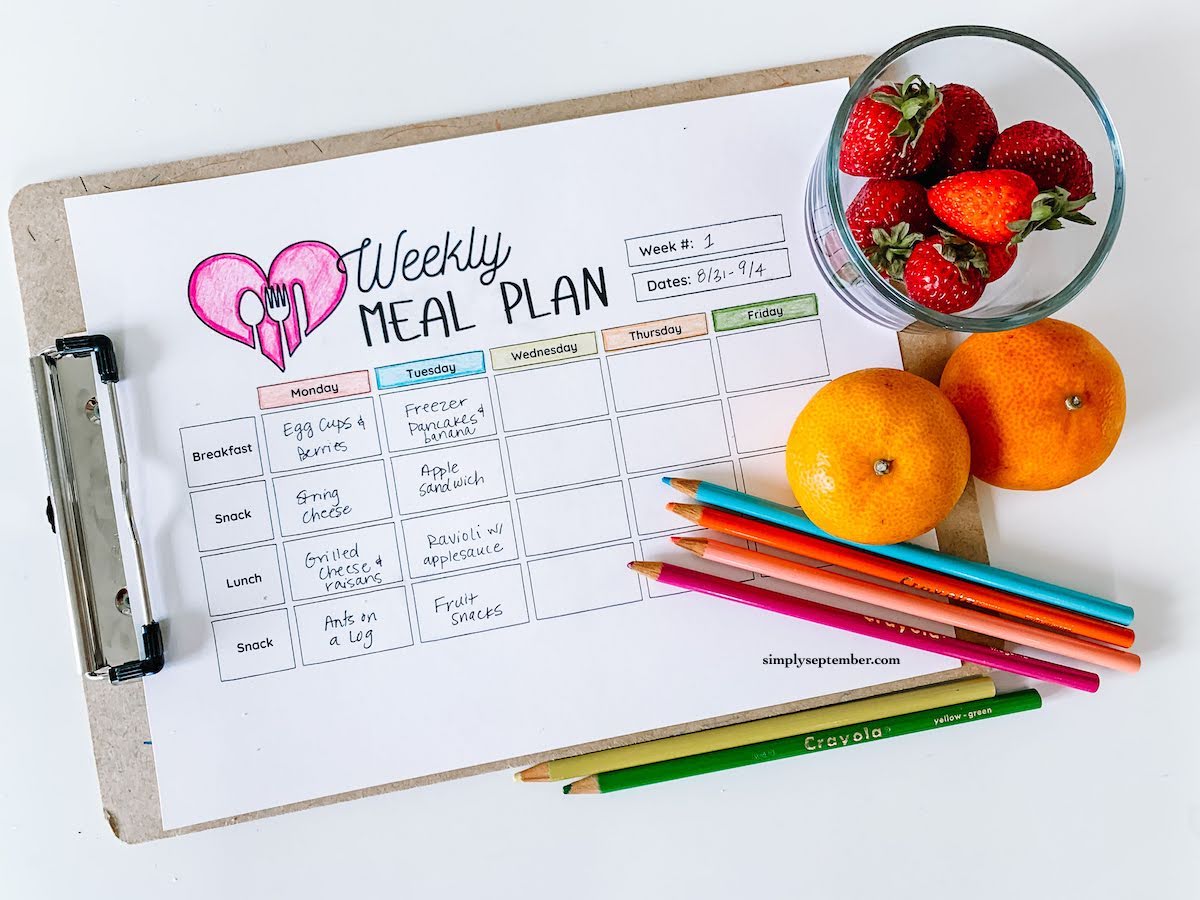 The Kid-Friendly Weekly Meal Planner Template You Need! - Simply September