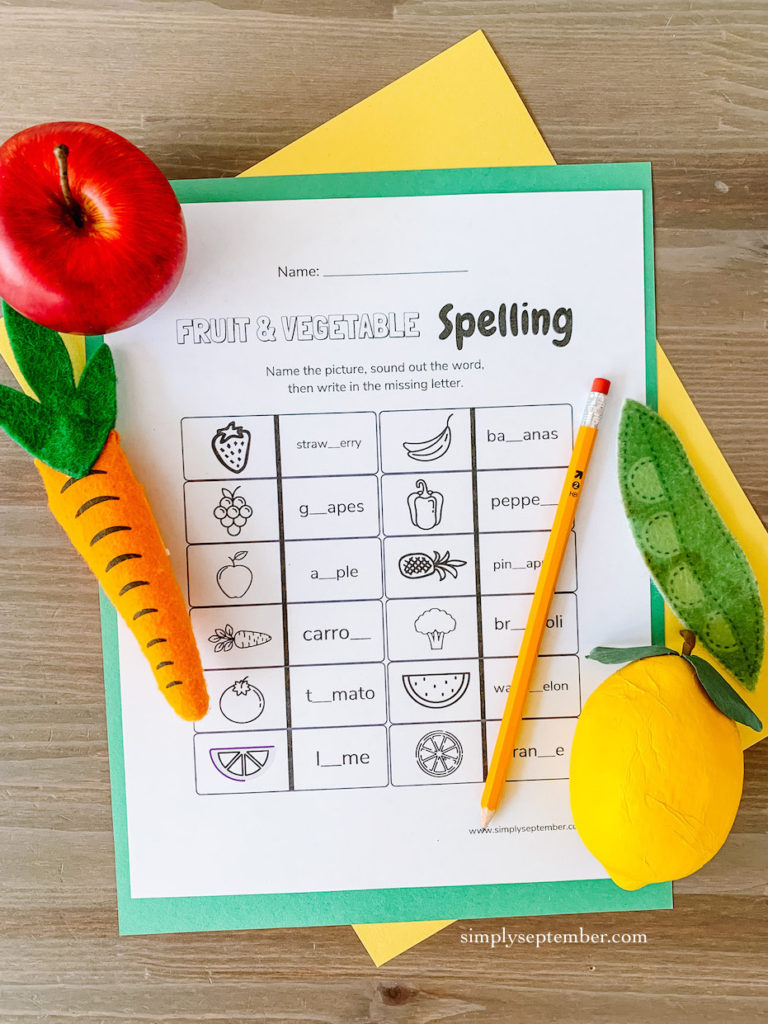 Fruit & Vegetable Week: PreK-1st Grade Themed Resources - Simply September