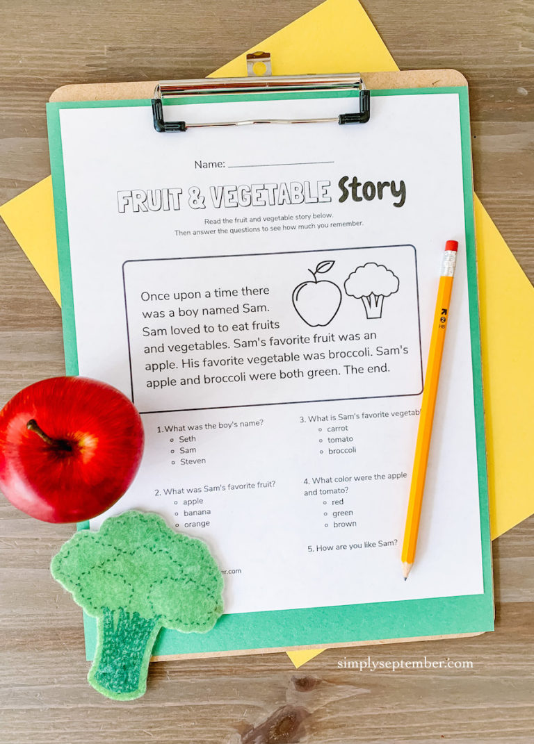 Fruit & Vegetable Week: PreK-1st Grade Themed Resources - Simply September