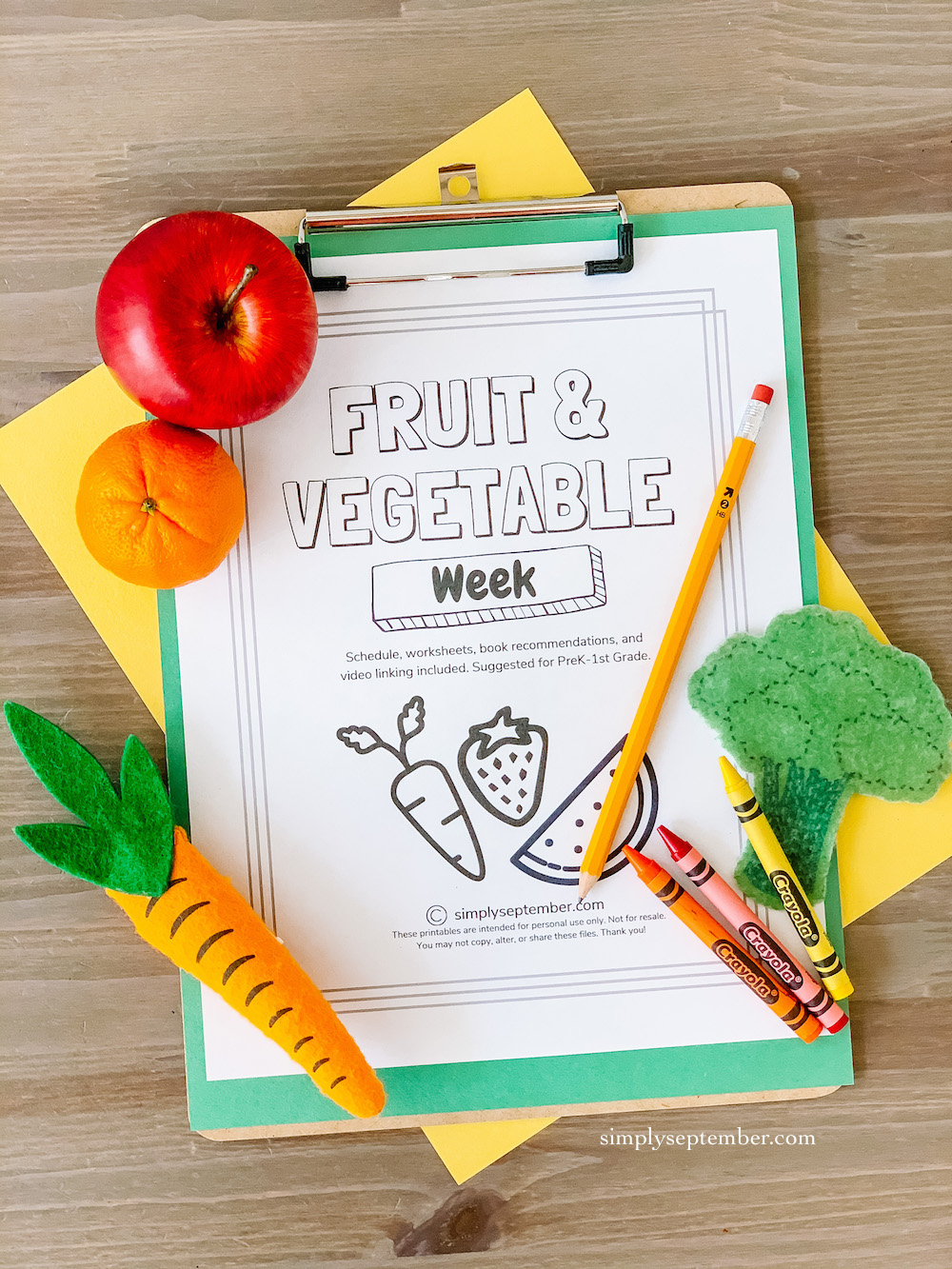 Fruit & Vegetable Week: PreK-1st Grade Themed Resources - Simply September