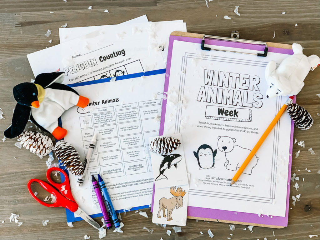 Winter Animals Week: PreK-1st Grade Themed Resources - Simply September